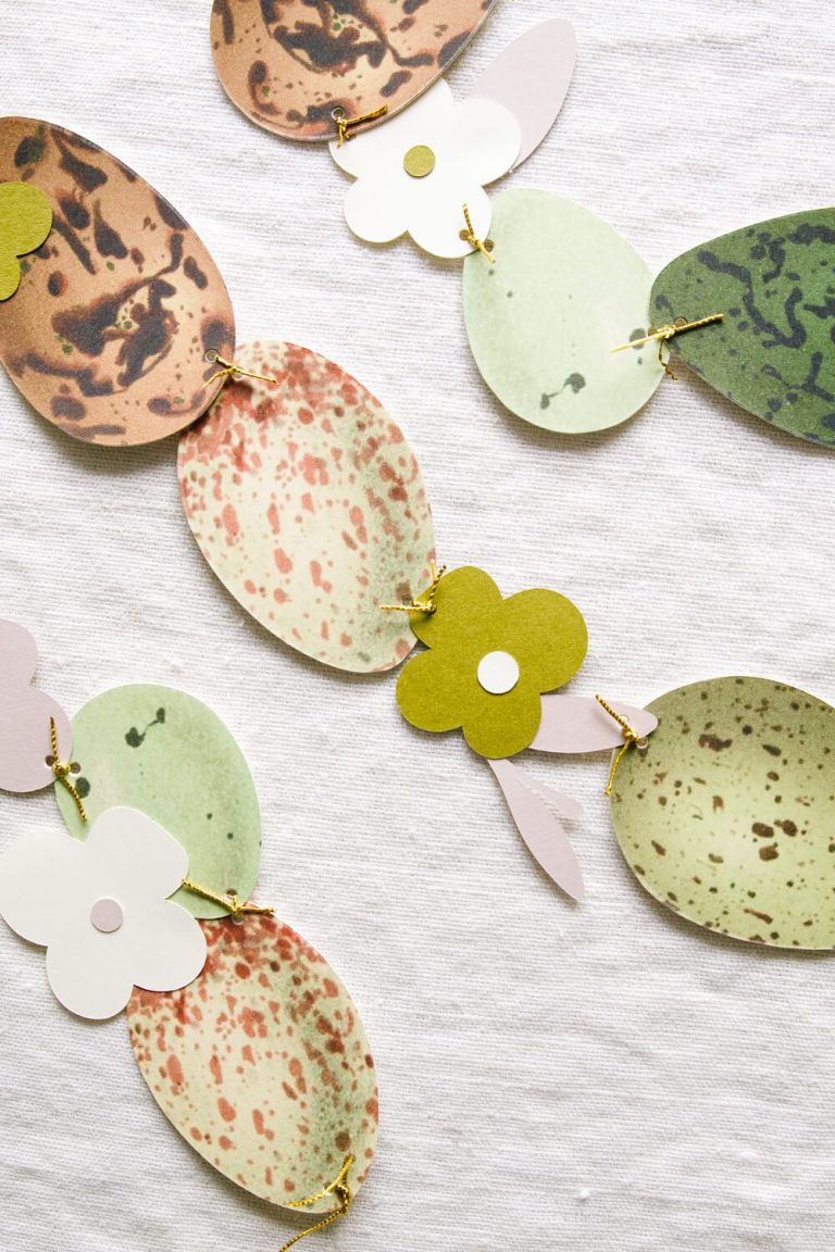 Printable Easter Egg Garland DIY - Gilded Stork