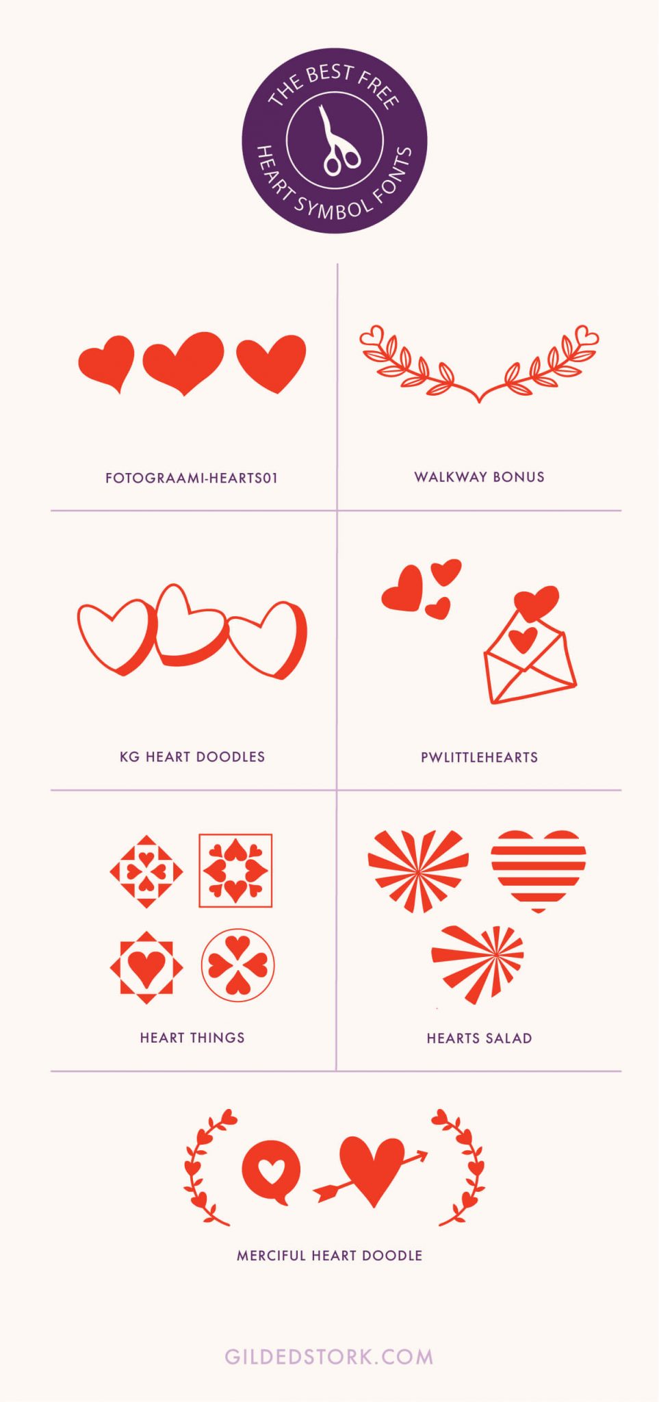 The Best Free Heart Symbol Fonts - Gilded Stork