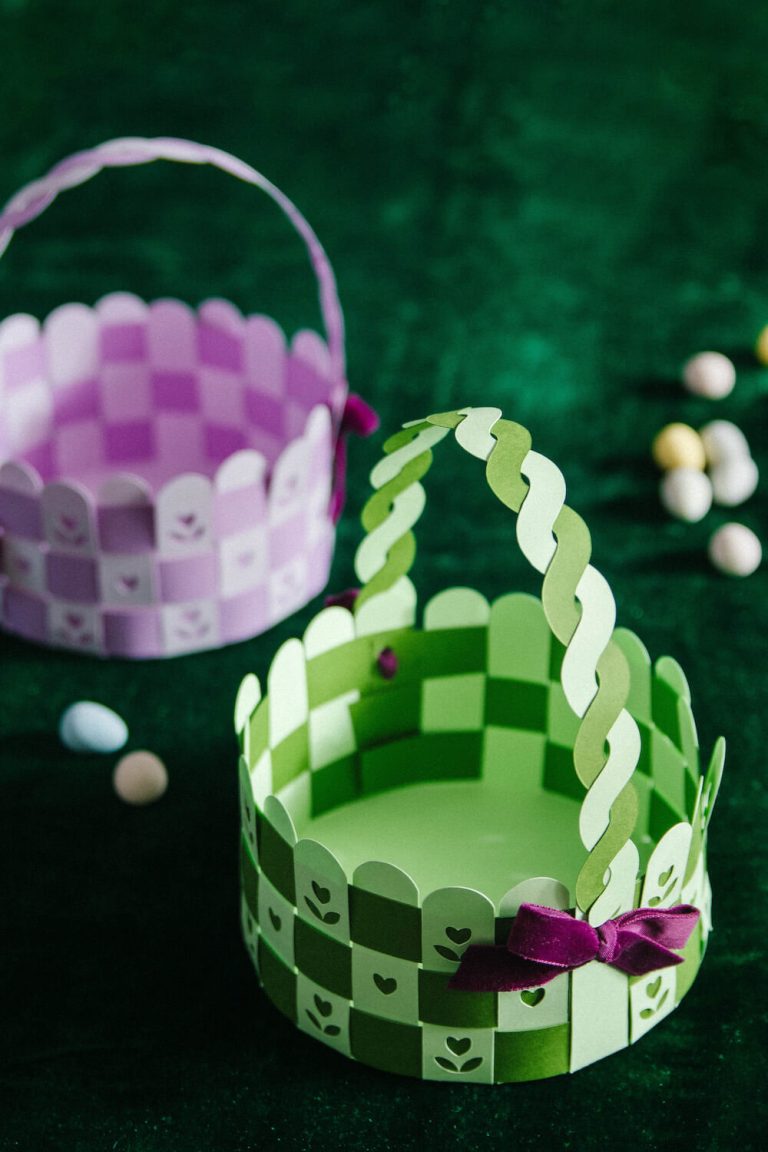 How to Make a Woven Paper Basket with Your Cricut - Gilded Stork
