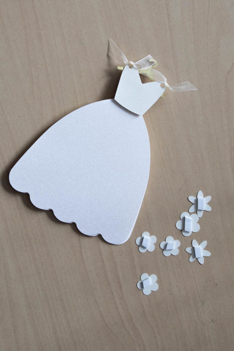 Cricut Wedding Dress Card - Free SVG Design - Gilded Stork