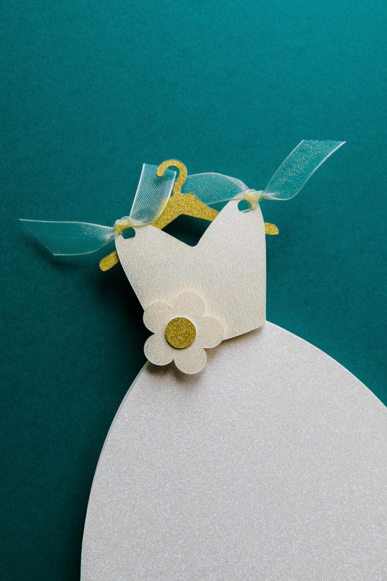 Cricut Wedding Dress Card - Free SVG Design - Gilded Stork